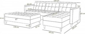 Casarredo - Komfort nábytek Rohová sedačka a taburet FELICIA výběr látek SK2 | potah: monolith 37