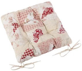 Bellatex Sedák EMA prošívaný 40x40 cm prošívaný Srdce patchwork, růžová