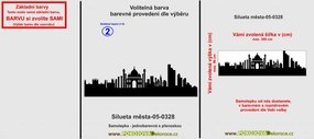 PokojovaDekorace.cz, Silueta města-05, Samolepky na zeď, 118x35cm