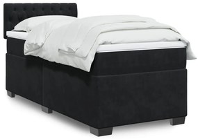 Box spring postel s matrací černá Single samet 3288773