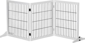 PawHut zábrana pro psy ochranný plot schodišťová brána 185 x 36 x 71 cm z borovicového dřeva v bílé barvě, ideální pro ochranu dveří a bezpečnost psů…