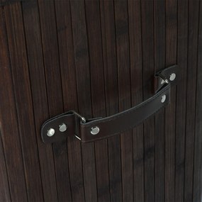 HOMCOM Koš na prádlo s víkem 72L skládací pytel na prádlo omyvatelný bambusový pytel na prádlo s uchy tmavě hnědý 40x30x60cm | Aosom.de