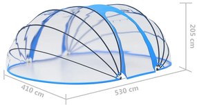 vidaXL Marketos Kopule na bazén oválná 530 x 410 x 210 cm