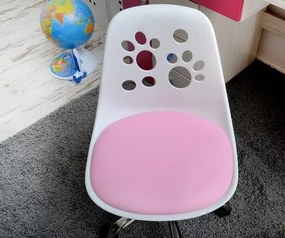 MPT Dětská otočná židle Foot - bílo růžová