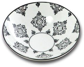 Porcelánová miska bílá s černým dekorem