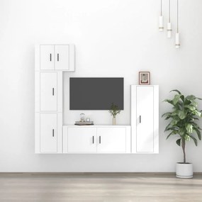 vidaXL 5dílný set TV skříněk kompozitní dřevo [3188809] Barva: Bílá