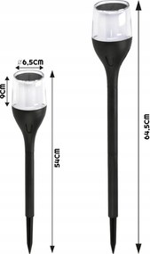 BERGE 4x Solární zahradní LED lampy Strong FLAME 65cm