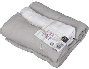 BabyMatex Mušelínová plena 3 ks 70x80 šedá 42 bavlněná sada
