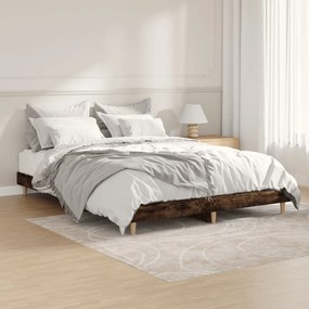 Rám postele kouřový dub 135 x 190 cm kompozitní dřevo - Default Title