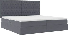 Postel s úložným prostorem a matrací Tmavě šedá 200 x 200 cm 3372112