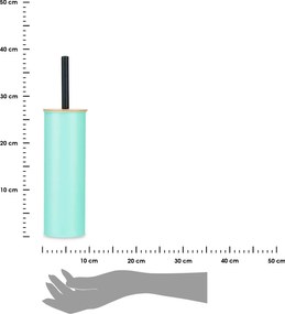 WC kartáč Beri, mátová/s dřevěnými a černými prvky