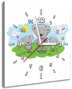 Gario Obraz s hodinami Medvídek s rodinou Rozměry: 30 x 30 cm