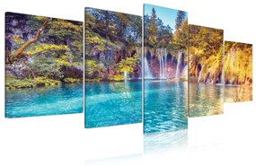 Malvis ® Pětidílný obraz Vodopády Velikost (šířka x výška): 100x50 cm
