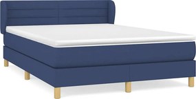 Box spring postel s matrací modrá 140x190 cm textil 3126883