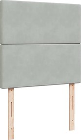 Box spring postel s matrací světle šedá 100x200 cm samet 3292256