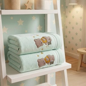 DĚTSKÝ BAVLNĚNÝ RUČNÍK BABY62 50X90 CM SVĚTLEMĚTOVÁ
