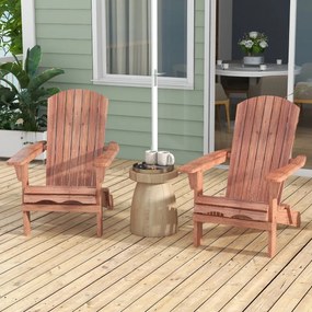 Costway Skládací dřevěná židle Adirondack s nosností 180 kg zahradní židle