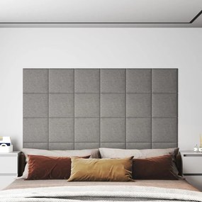 vidaXL Nástěnné panely 12 ks 30 x 30 cm textil 1,08 m² [343789] Barva: Černá