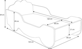 ADRK Furniture Postel s matracem KARETA 160x80