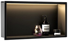 Rea Rea, LED polička na zapuštění 60x30x10 cm, 12W, 3000K, černá matná, REA-08541