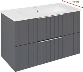 Sapho Cirasa - Umyvadlová skříňka Strip 78x54x39 cm, 2x zásuvka, carina CR792-4141S