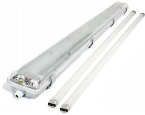 ECOLIGHT Svítidlo + 2x LED trubice - G13 - 120cm - 18W - 1800lm studená bílá - SADA