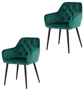 LuxuryForm Jídelní židle Atlanta - zelená - SET 2 ks