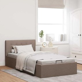 Rám postele s úložným prostorem taupe textil 100 x 200 cm 285595
