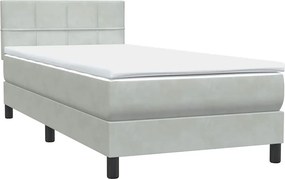 Box Spring Postel s matrací Světle šedá 90x220 cm Samet 3316239