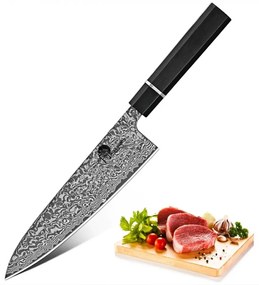 nůž Gyuto / Chef 8,5" Dellinger Octagonal Ebony Wood