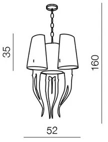 Azzardo AZ0028 - Lustr na řetězu DIABLO 6xE14/11W/230V bílá