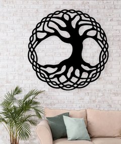 Dřevěná dekorace - Posvátný strom života na stěnu od 2opice.cz Materiál: ČERNÝ EBEN, Velikost (mm): 650 x 650
