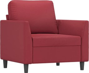 Křeslo s podnožkou vínové 60 cm umělá kůže 3201120