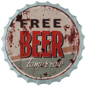 Nástěnná kovová cedule Beer Free Tomorrow – 33x4 cm