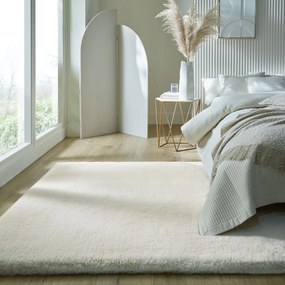 Flair Rugs, Kusový koberec Ivy Faux Fur Cream, 120x170, bílá, ložnice