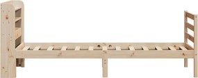 Rám postele s čelem 100 x 200 cm masivní borové dřevo 3306641
