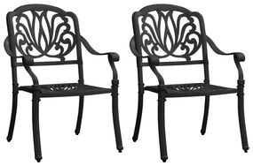 315568 vidaXL Zahradní židle 2 ks litý hliník černé