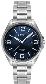 Vodotěsné pánské hodinky se safírovým sklem LAVVU HERNING Blue LWM0091
