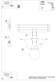 Bílé stropní svítidlo se skleněným stínidlem ø 12 cm Umerta – Sollux