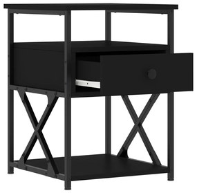Noční stolek černý 40 x 42 x 55 cm kompozitní dřevo