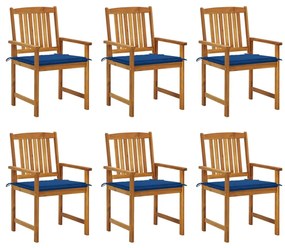 Zahradní židle s poduškami 6 ks masivní akáciové dřevo,  3078161