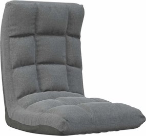 Skládací lenoška na podlahu světle šedá textil 336584