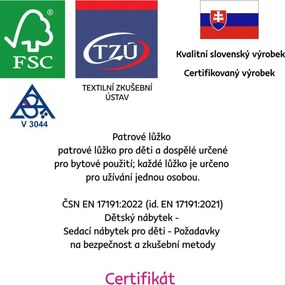 Postel s roštem BENY, 90x200, smrk Kondela 0000403428
