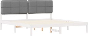 Rám postele s čalouněným čelem s čelo Světle šedá 200 x 200 cm 3405567