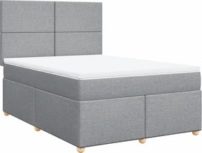 Box spring postel s matrací světle šedá 160 x 200 cm textil 3293624