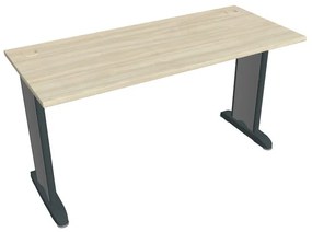 Stůl pracovní rovný 140 cm hl. 60 cm - Hobis Flex FE 1400 Dekor stolové desky: akát, Barva nohou: černá