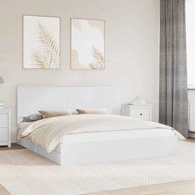 Postel s úložným prostorem Bílá 180 x 200 cm Kompozitní dřevo 3409524