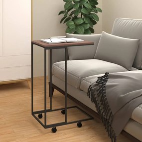 Odkládací stolek s kolečky černý 40x30x63,5 cm kompozitní dřevo - Default Title
