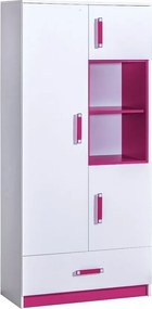Casarredo - Komfort nábytek Dětská skříň TRAFICO 3 kombinovaná, bílá/růžová