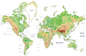 Obraz klasická mapa světa s bílým pozadím